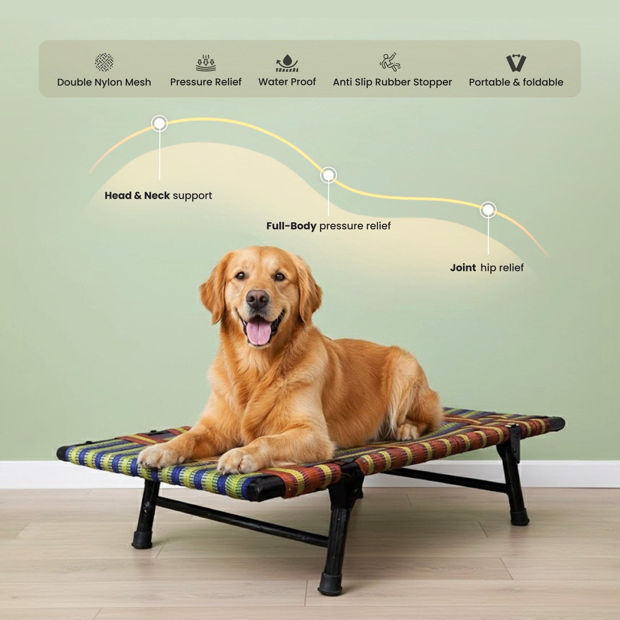 Folding Elevated Dog Bed (with Free Blanket)